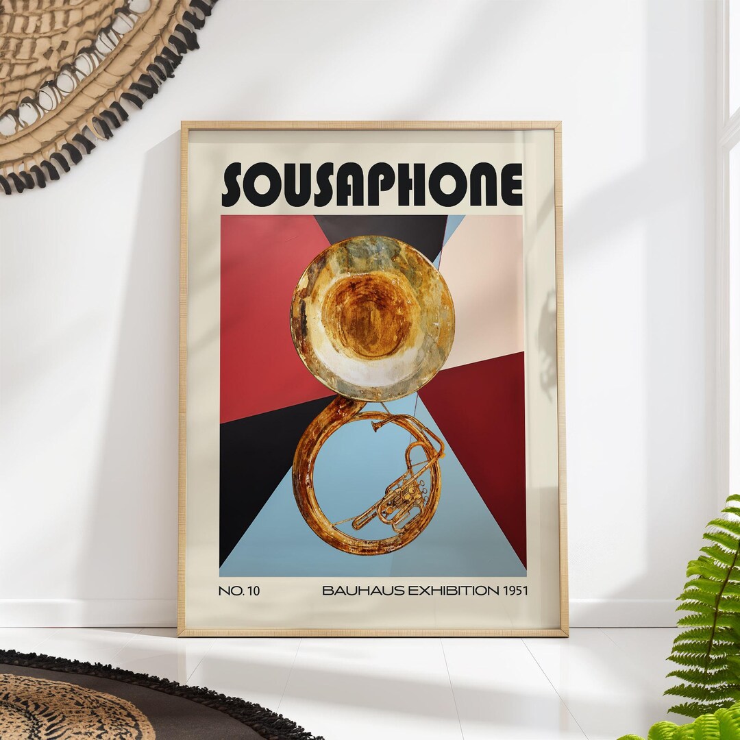 Sousaphone Art Print - Bauhaus Exhibition Poster - Fanfare Music Wall ...