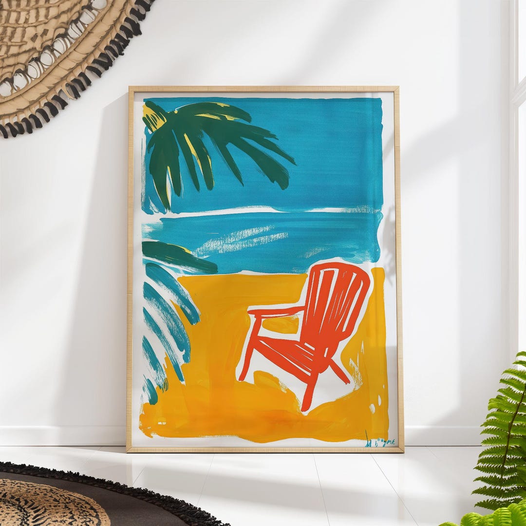 Matisse Beach Chair Art Print - Tropical Marine Turquoise Poster ...