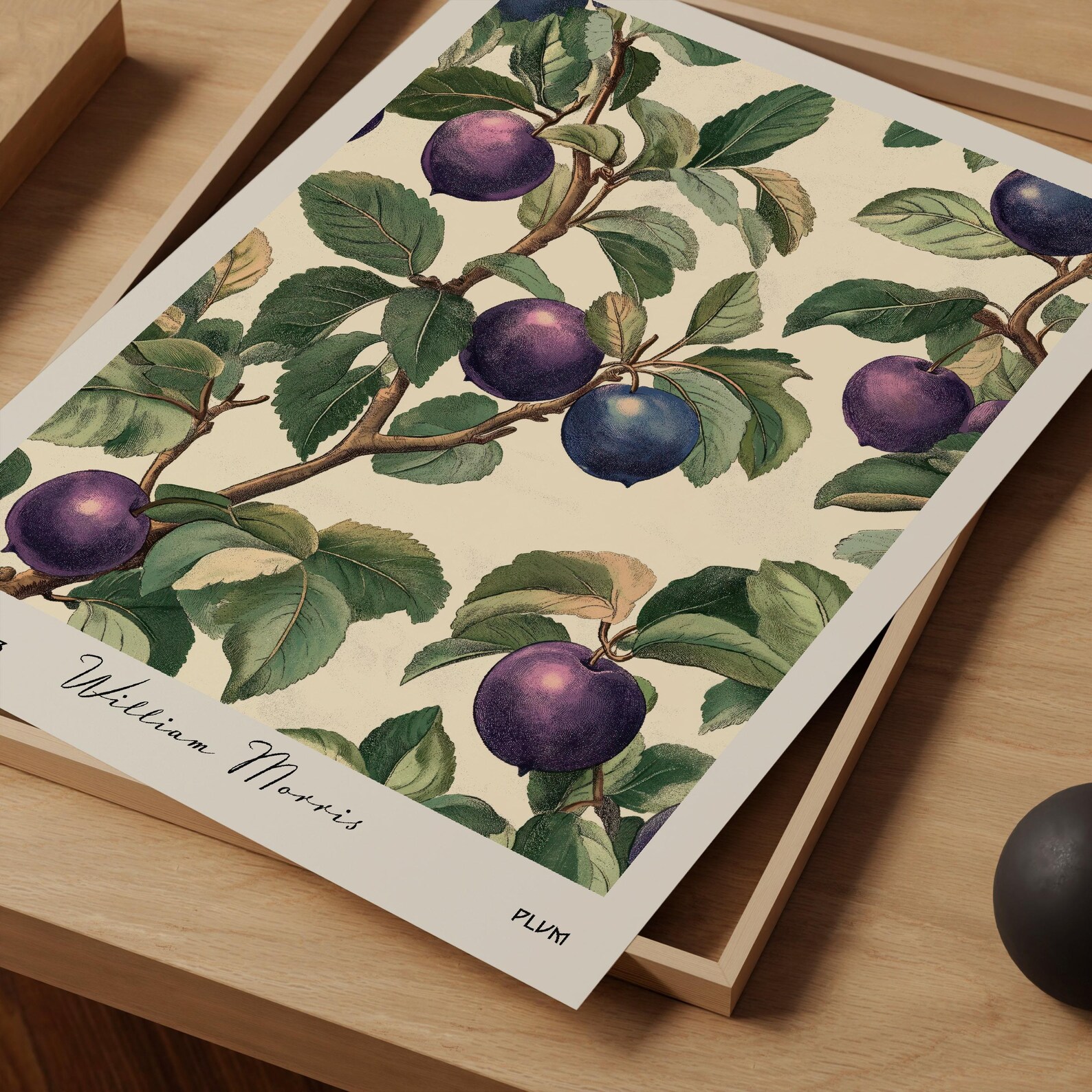 William Morris Plum Botanical Print – Vintage Fruit Wall Decor, Cottage ...