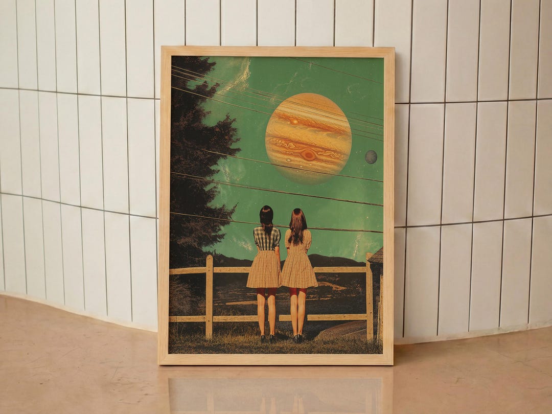 Vintage Fashion Jupiter Collage Wall Art - Retro Celestial Decor for ...