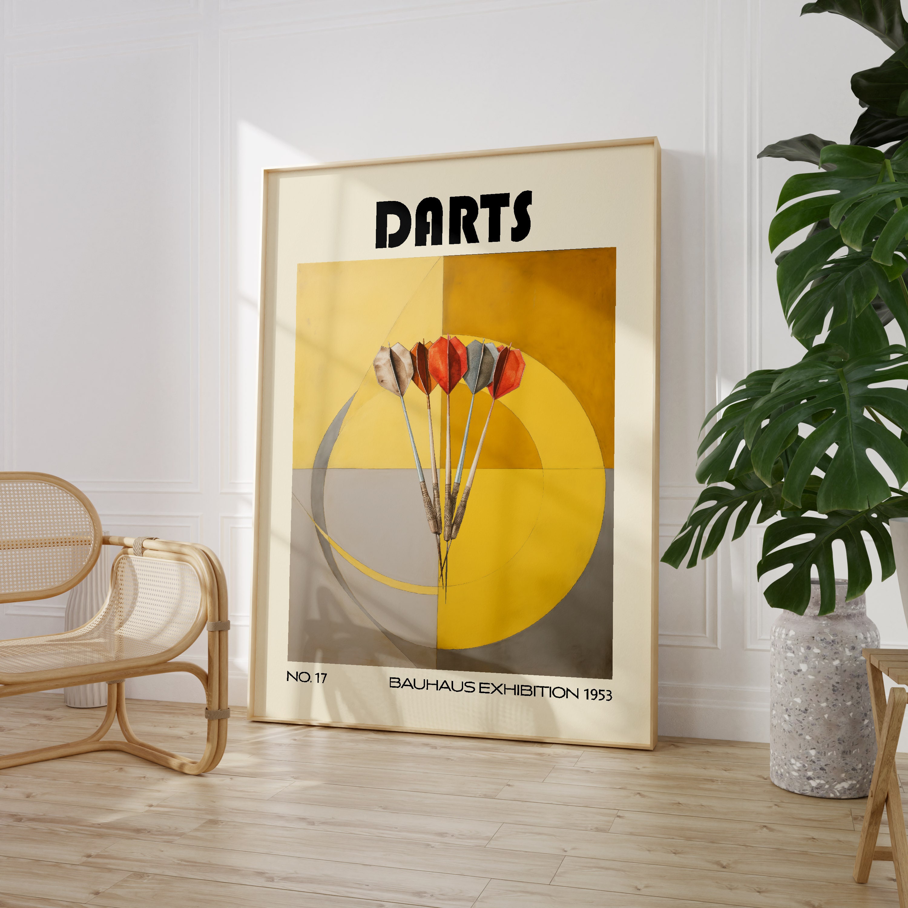 Vintage Darts Print Bauhaus Exhibition Retro Wall Art Mid Century ...