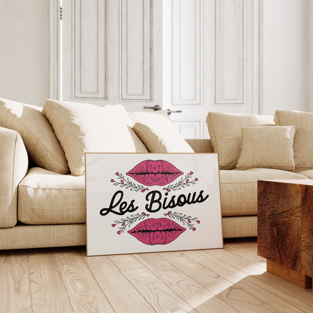 Les Bisous Art Print French Kiss Romantic Wall Art Perfect Gift for ...