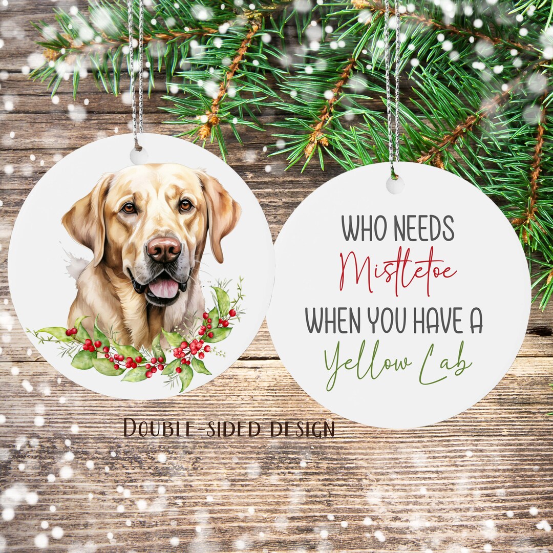 Yellow Lab Christmas Ornament, Dog Ornament, Watercolor Yellow Lab, Lab ...