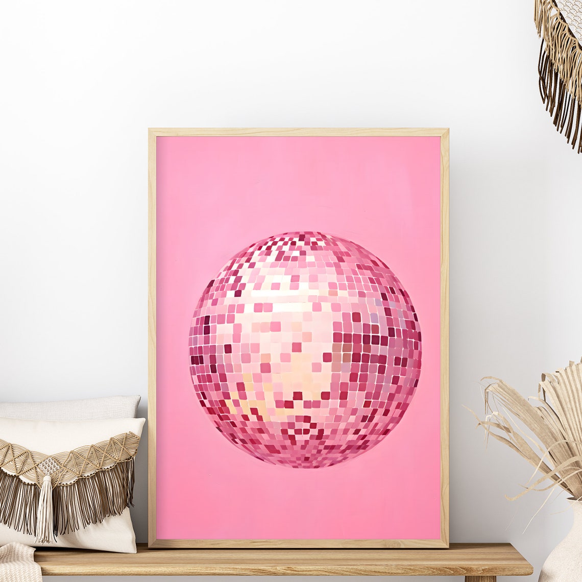 Disco Balls Disco Print Pink Disco Ball Art Disco Wall Paper Disco ...