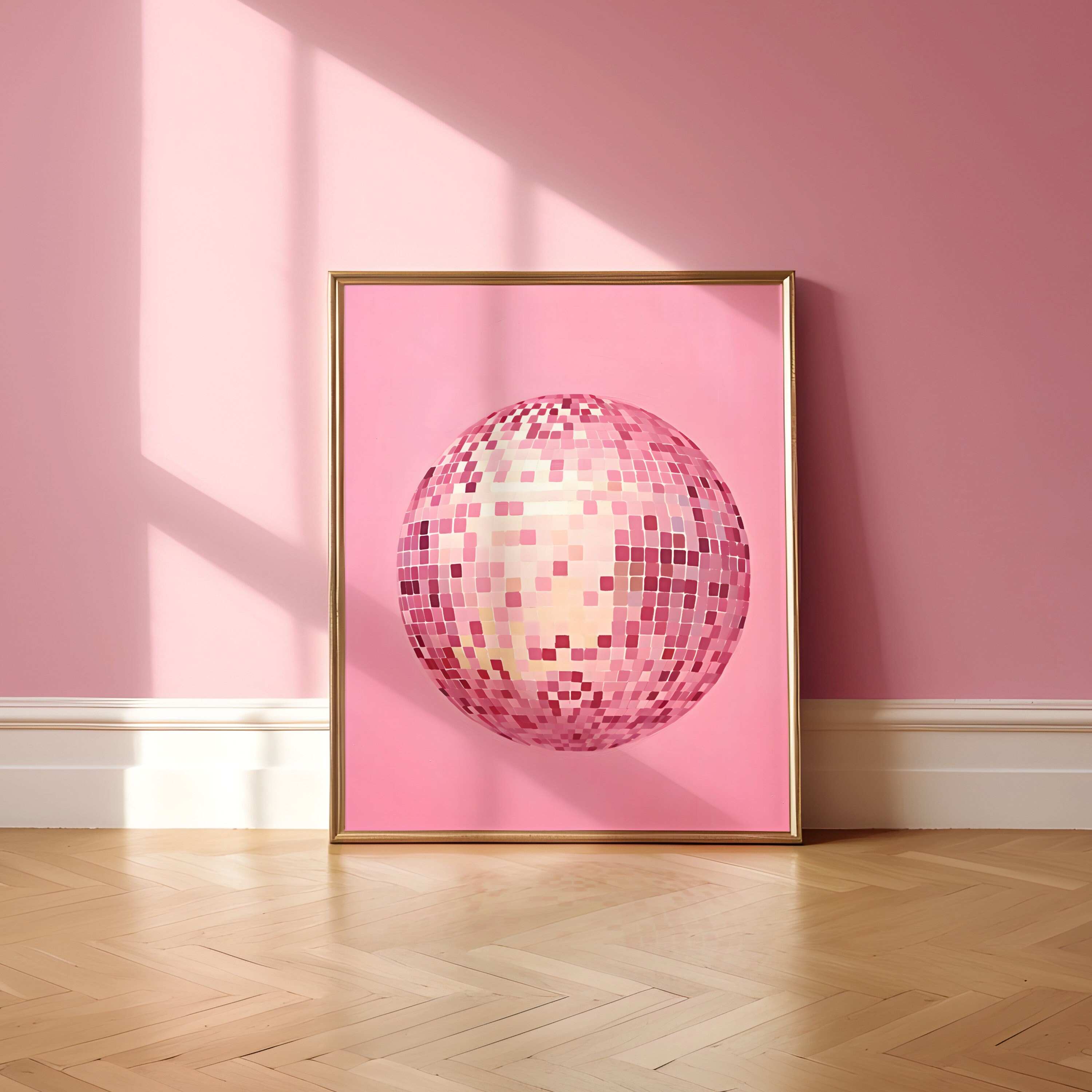 Disco Balls Disco Print Pink Disco Ball Art Disco Wall Paper Disco ...