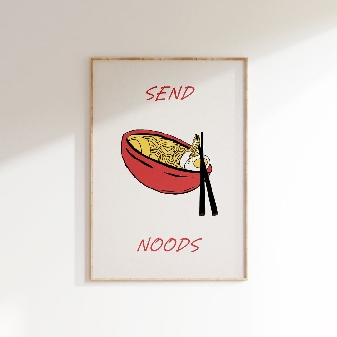 Send Noods Food Art Bar Cart Print Japan Ramen Wall Art Printable ...