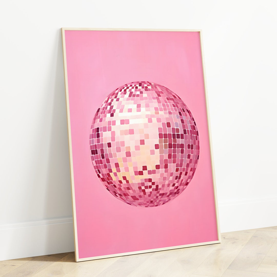 Disco Balls Disco Print Pink Disco Ball Art Disco Wall Paper Disco ...