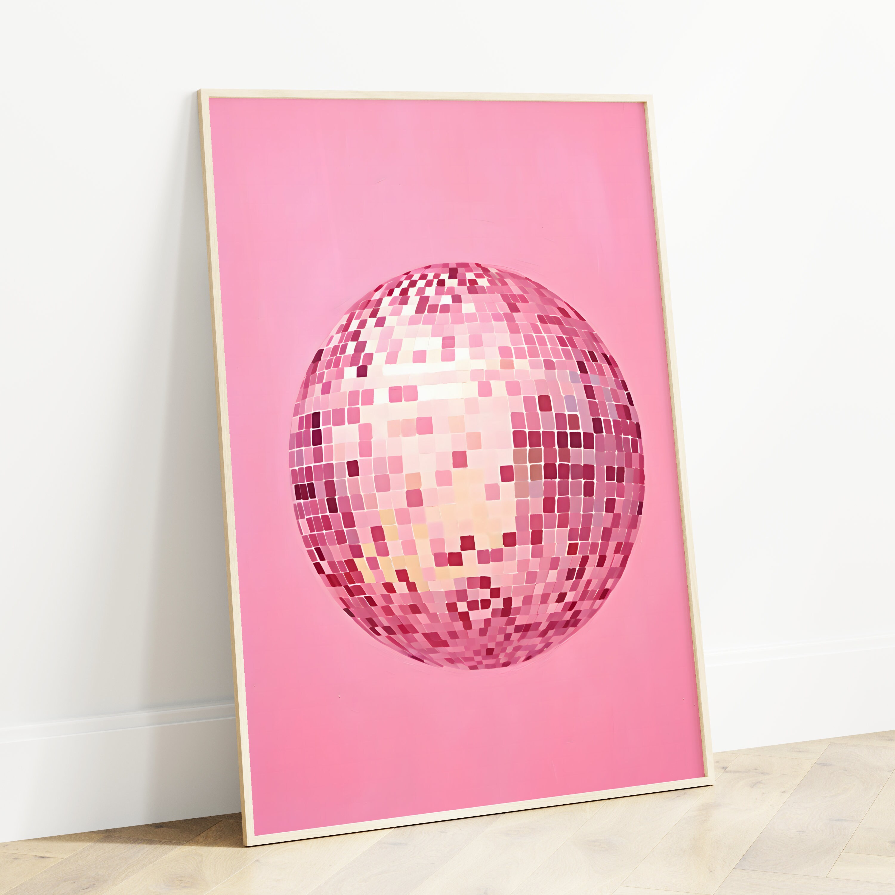 Disco Balls Disco Print Pink Disco Ball Art Disco Wall Paper Disco ...