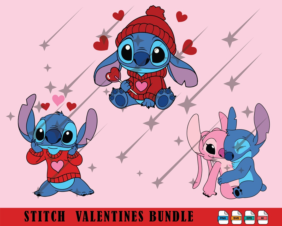 Stitch Bundle Design / Stitch Png / Stitch Valentine / Stitch Svg ...