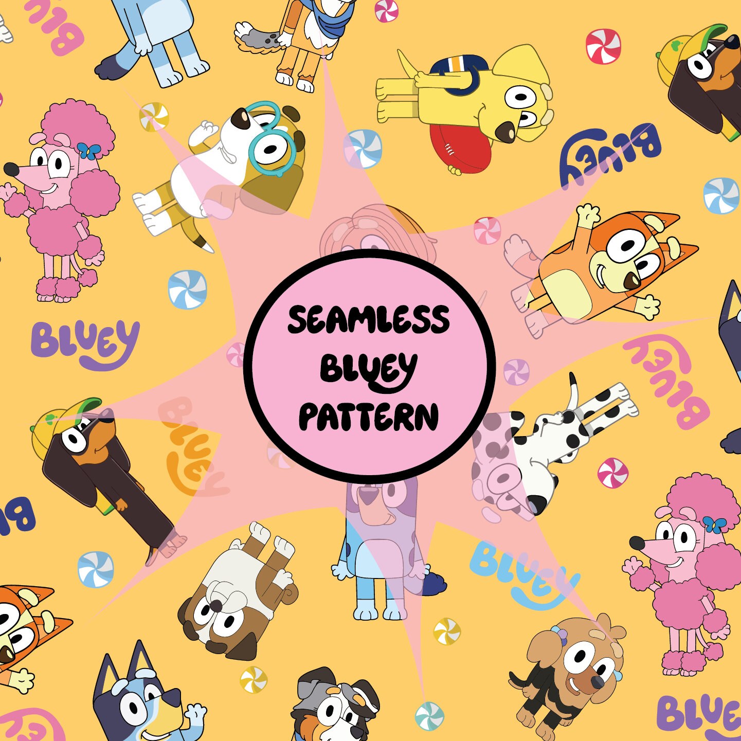 Bluey / Bluey Seamless Pattern / Seamless Pattern / Seamless Design ...