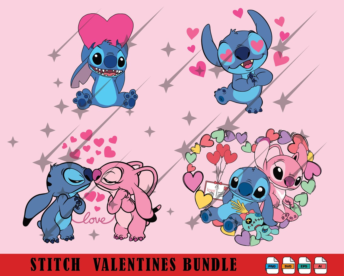 Stitch Bundle Design / Stitch Png / Stitch Valentine / Stitch Svg ...
