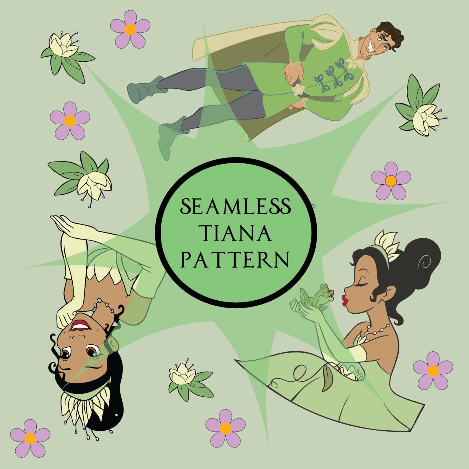 Princess and the Frog / Tiana / Princess Tiana / Tiana Seamless Pattern ...
