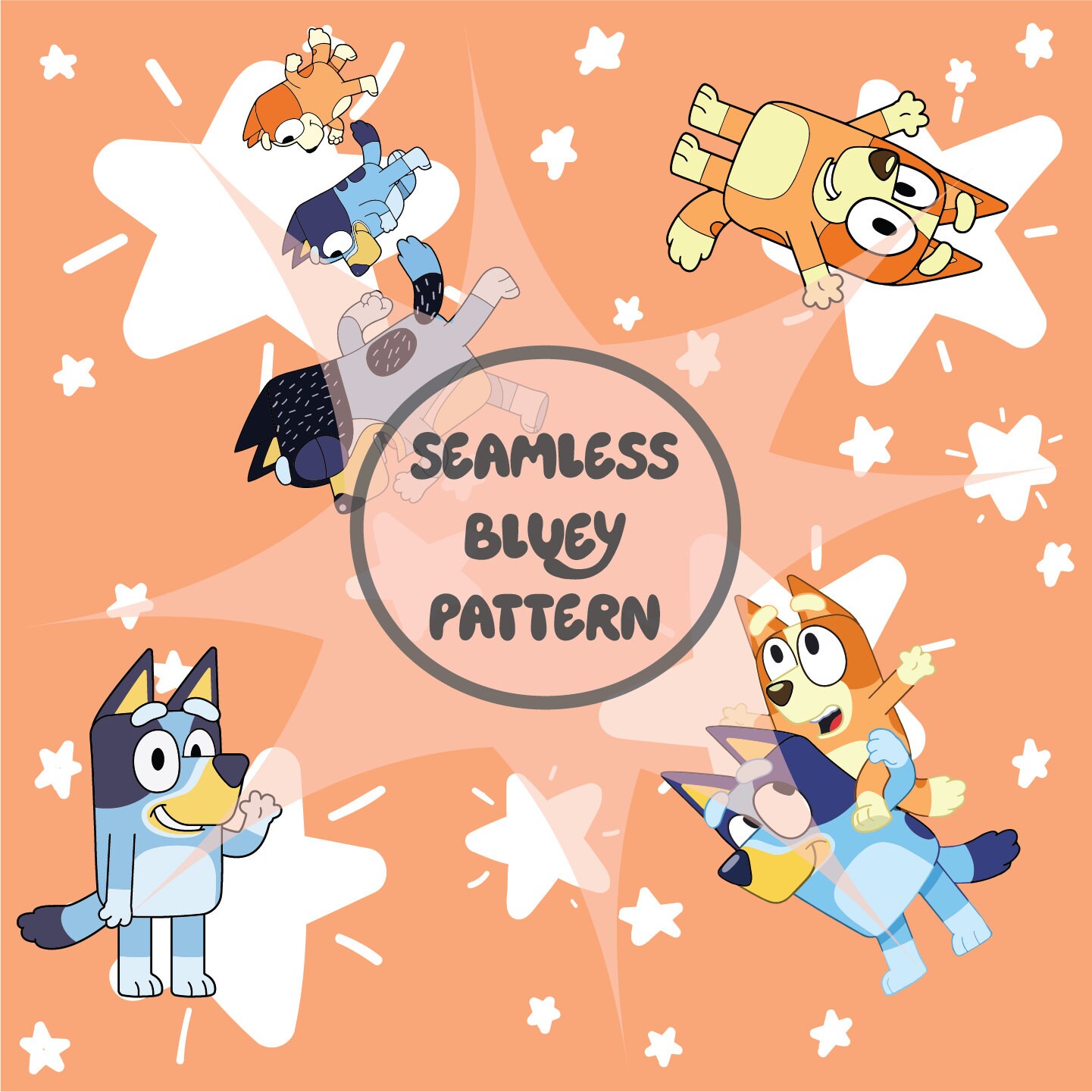 Bluey / Bluey Seamless Pattern / Seamless Pattern / Seamless Design ...