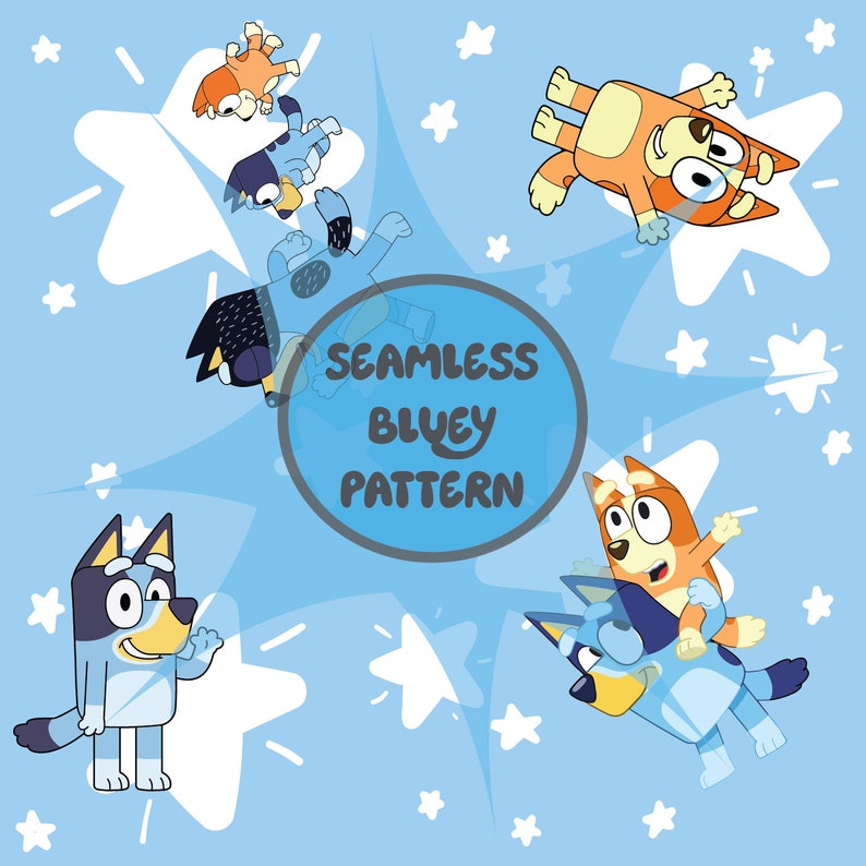 Bluey / Bluey Seamless Pattern / Seamless Pattern / Seamless Design ...