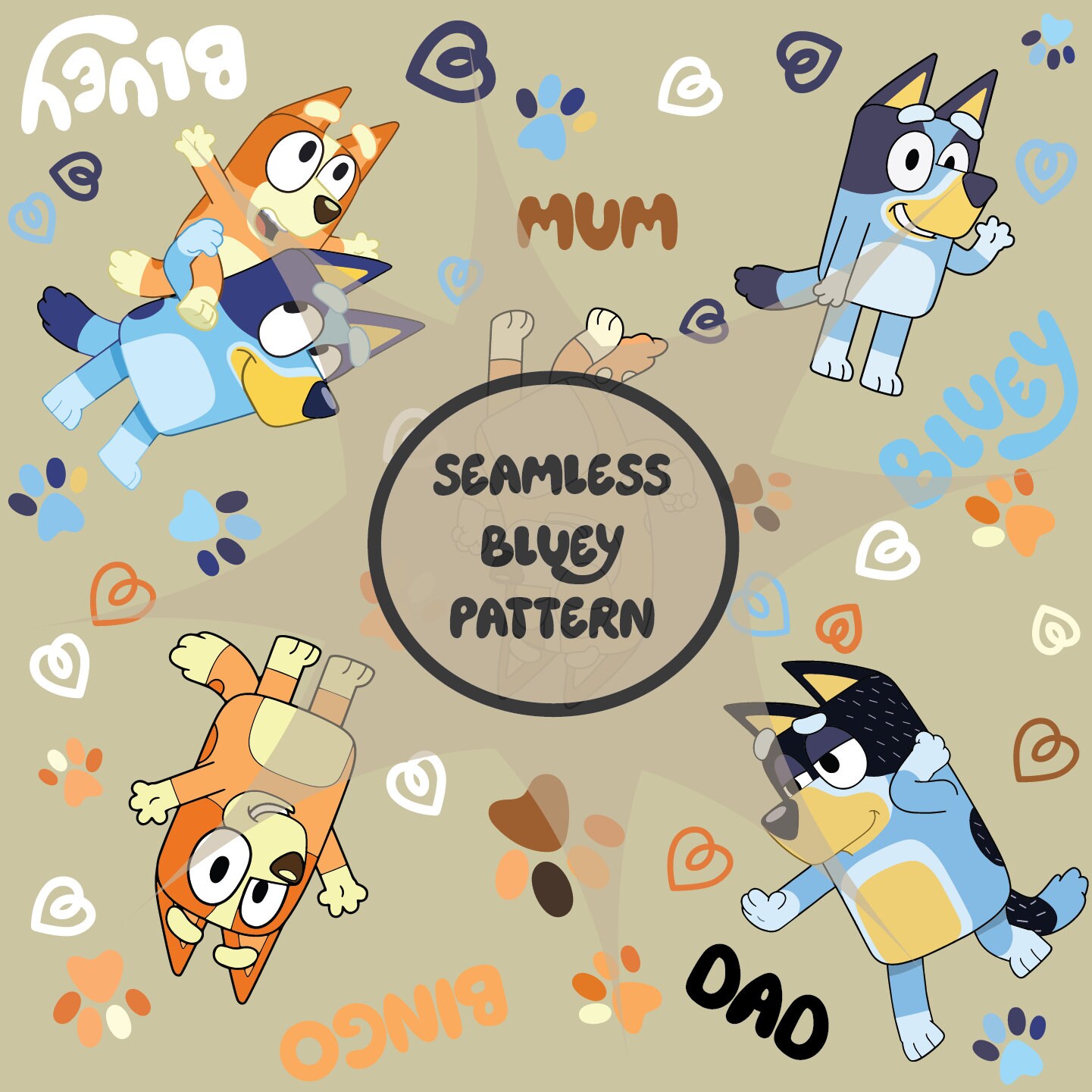 Bluey / Bluey Seamless Pattern / Seamless Pattern / Seamless Design ...