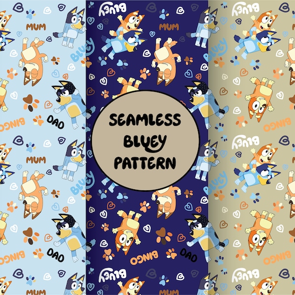 Bluey Png Seamless File - Etsy