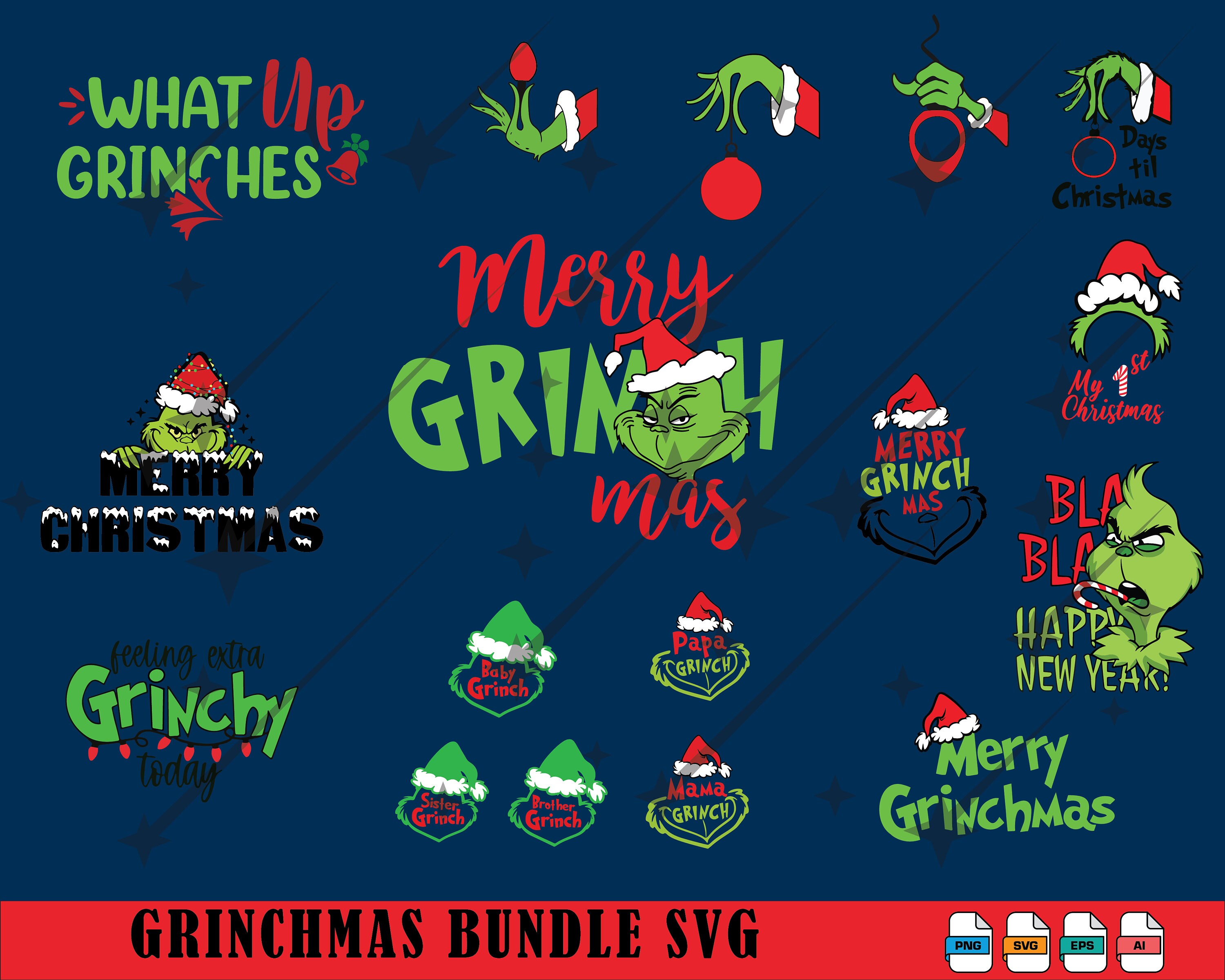 Grinch Face Svg / Grinch Hand / Grinch Svg Bundle / Grinch Ornament ...