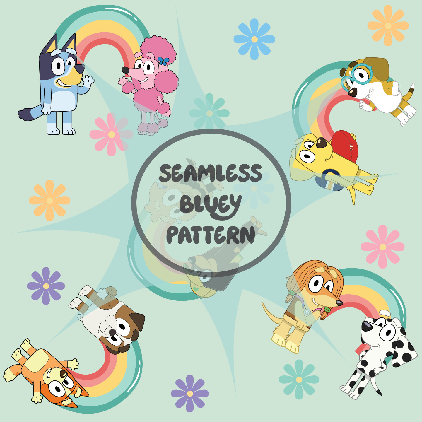 Bluey / Bluey Seamless Pattern / Seamless Pattern / Seamless Design ...