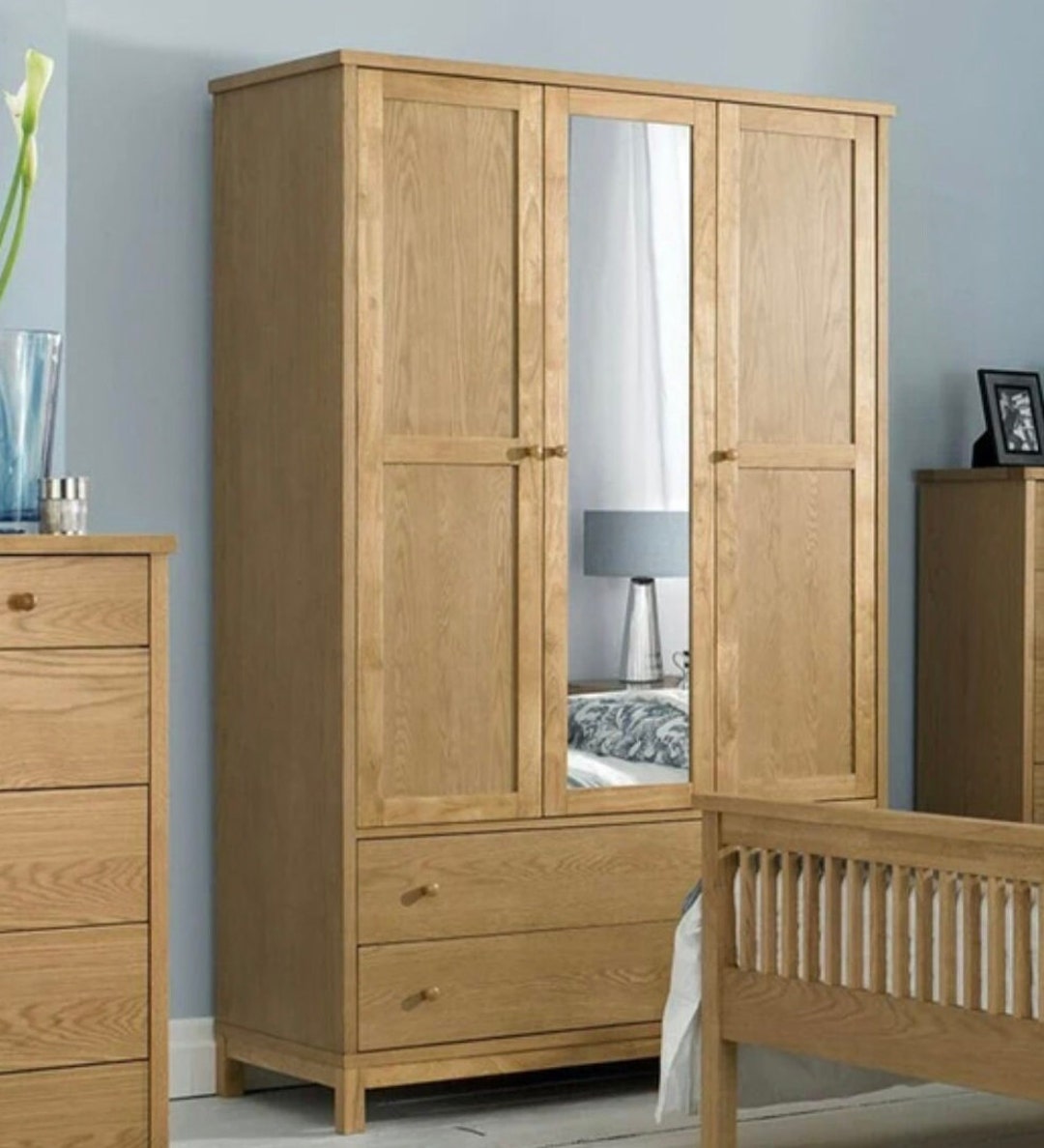 Large Modern Wardrobe With Mirror - Etsy