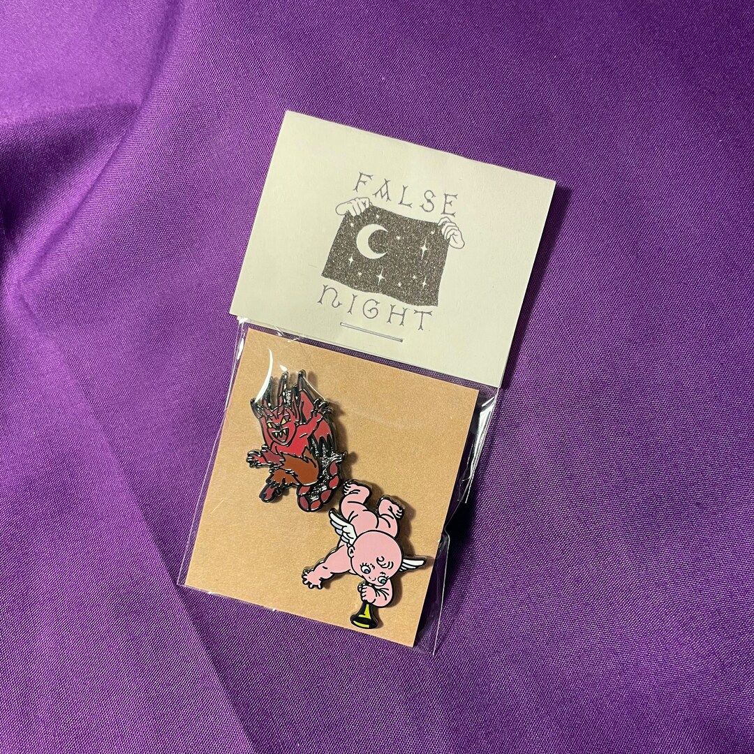 Cherub & Imp Enamel Pin Set - Etsy