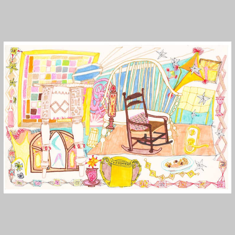 Rocking Chair Art Print - Etsy