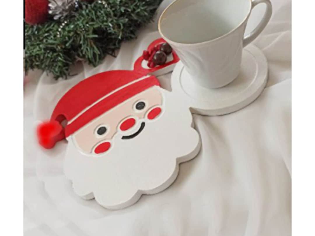 Santa Claus Coaster - Etsy