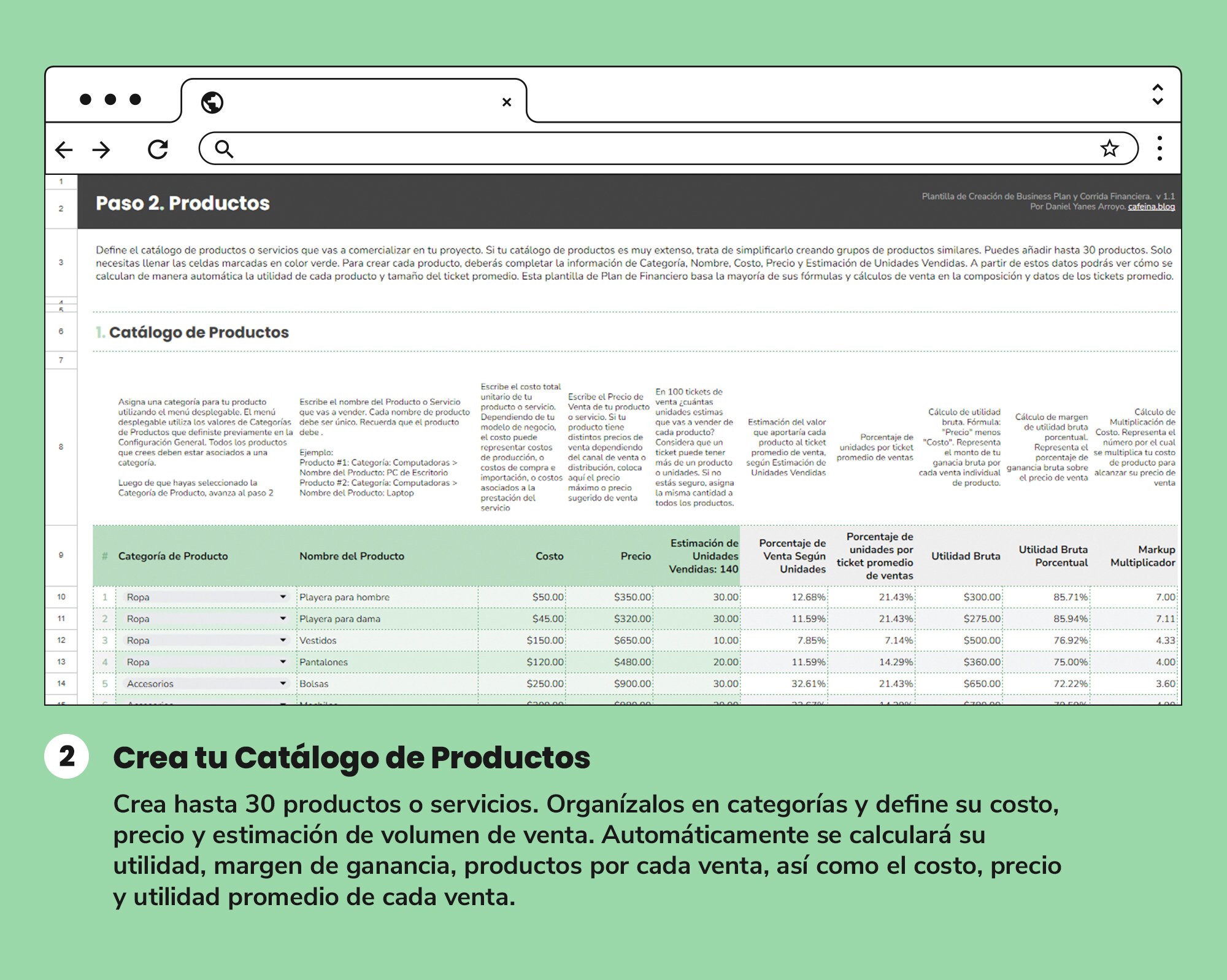 Advanced Financial Plan Template. Sales, Costs, Expenses and Profit ...