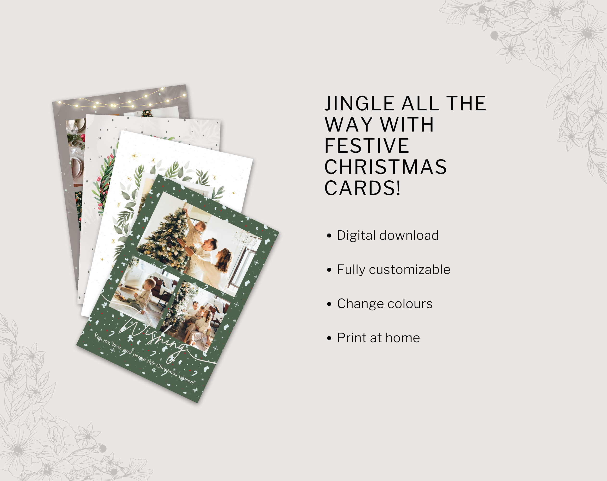 Digital Christmas Cards Printable Digital Christmas Card Christmas ...