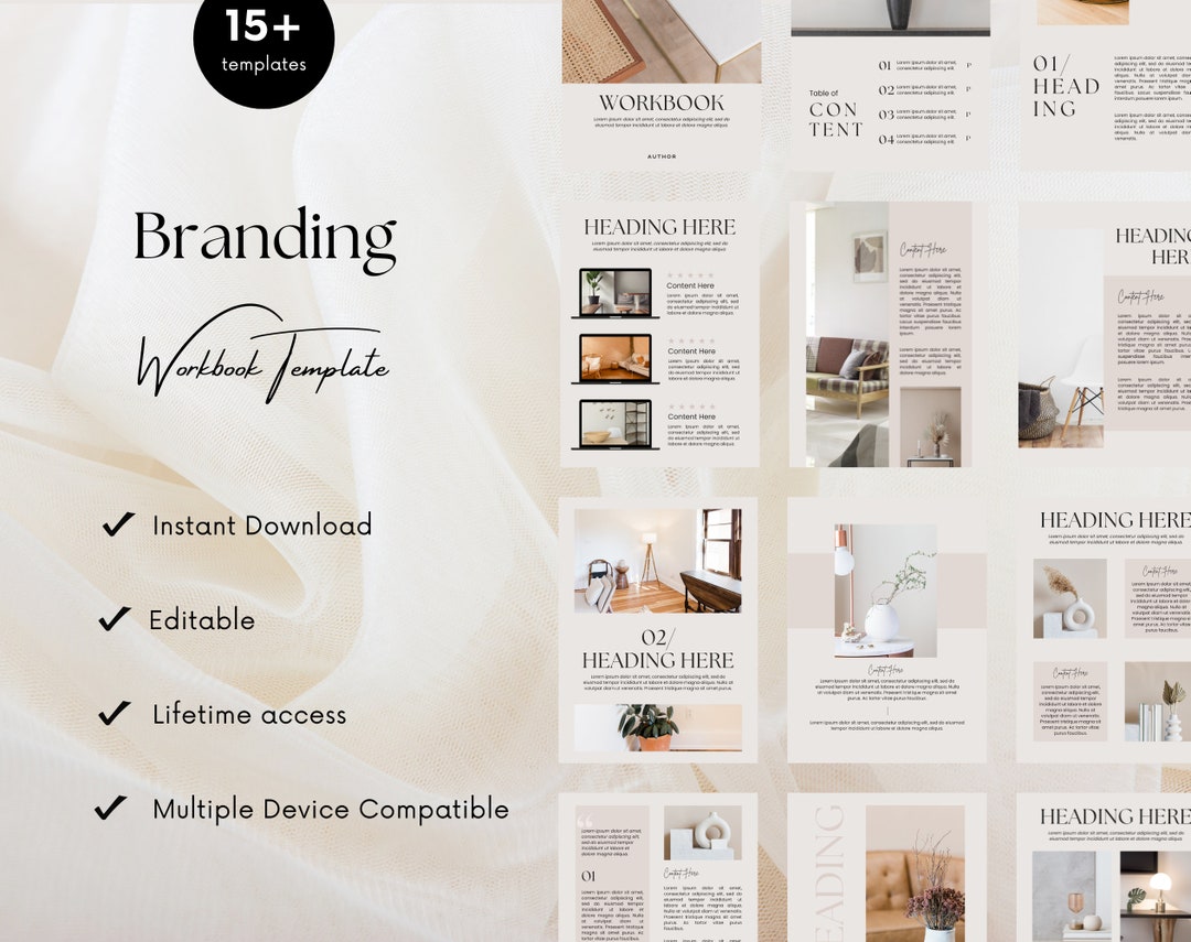 Branding Workbook | Fully Editable Brand Workbook | Workbook for Social ...