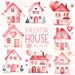 Watercolor Valentine House Clipart, Watercolor Valentine Cottage Png ...