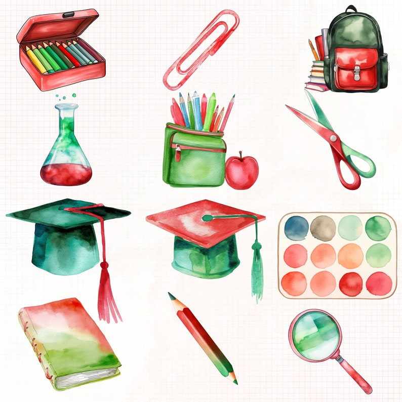 Back to School Gnome Clipart. Teacher Gnome Watercolor Clipart, First ...