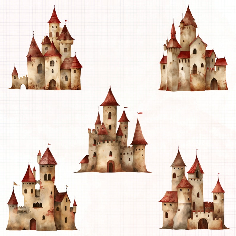 Medieval Castle Png, Watercolor Fairytale Castle Png, Castle Clipart ...