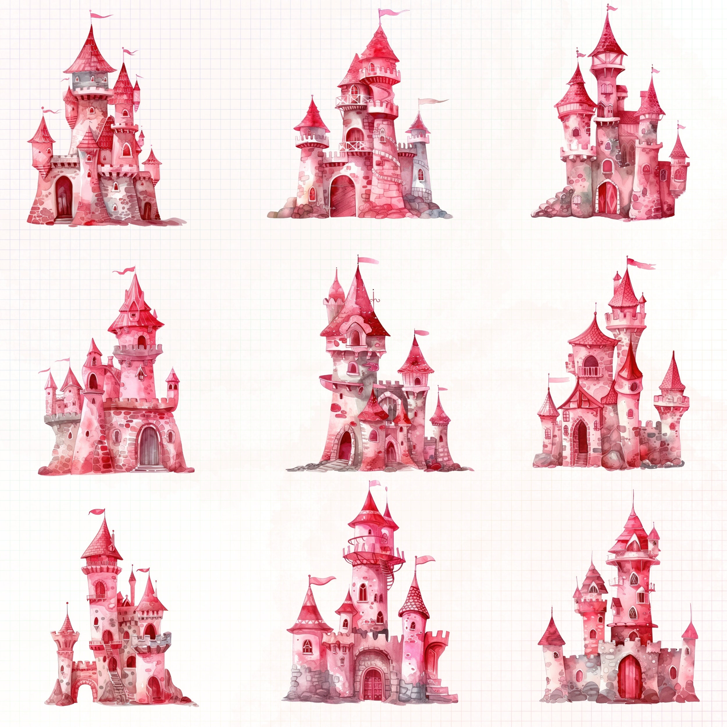 Red Castle Png, Watercolor Fairytale Castle Png, Castle Clipart ...