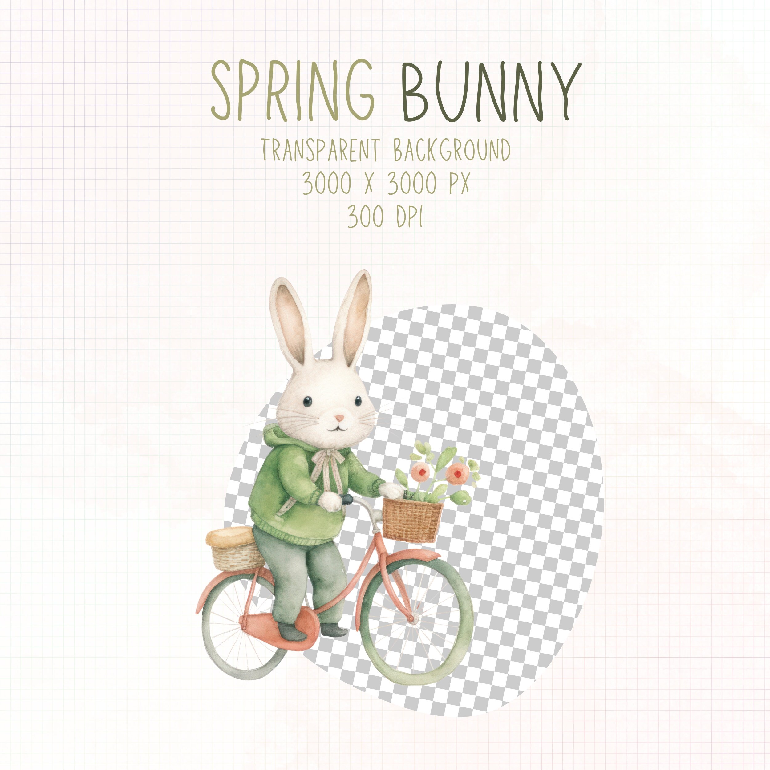 Watercolor Spring Bunny Clipart, Watercolor Rabbit PNG Clipart, Cute ...