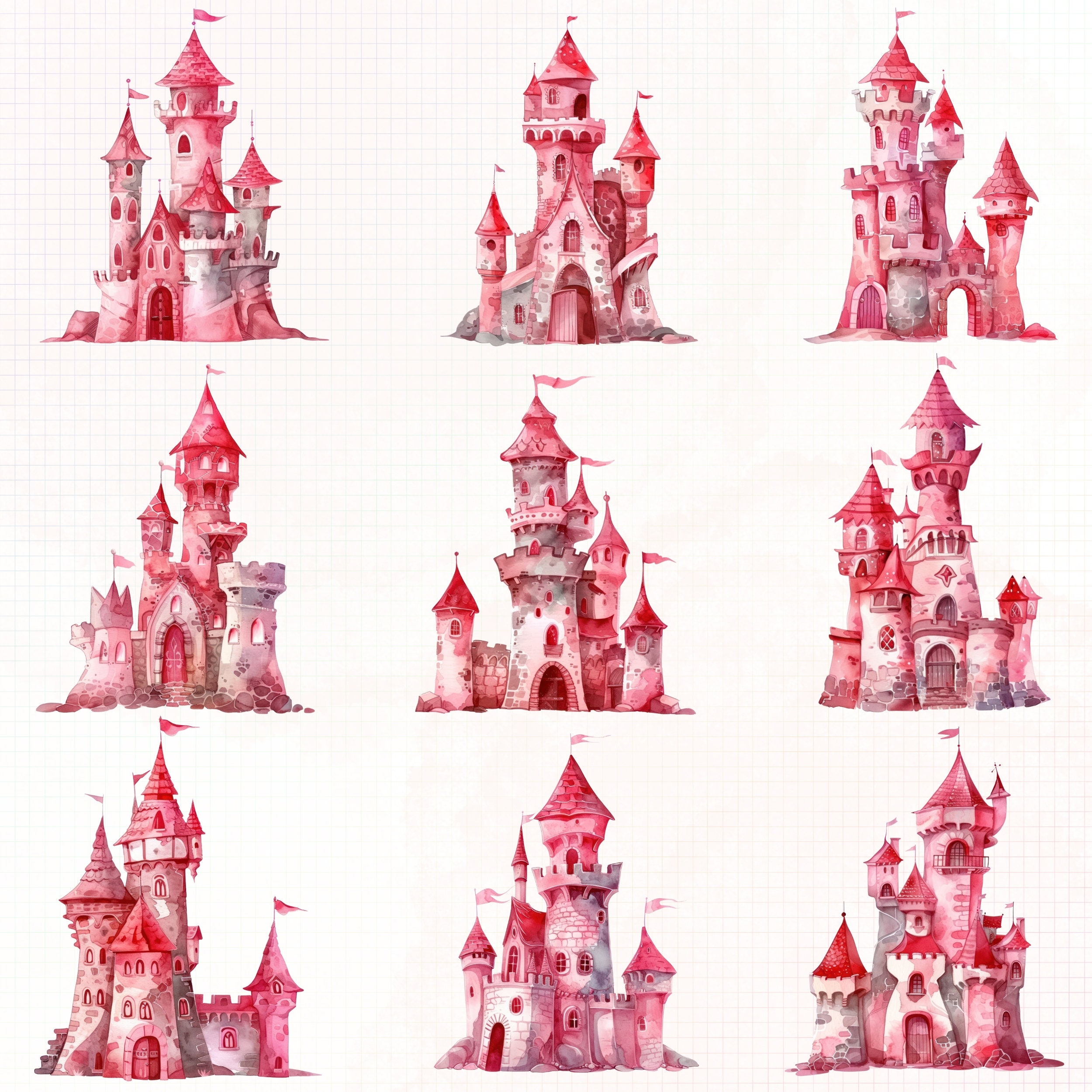 Red Castle Png, Watercolor Fairytale Castle Png, Castle Clipart ...