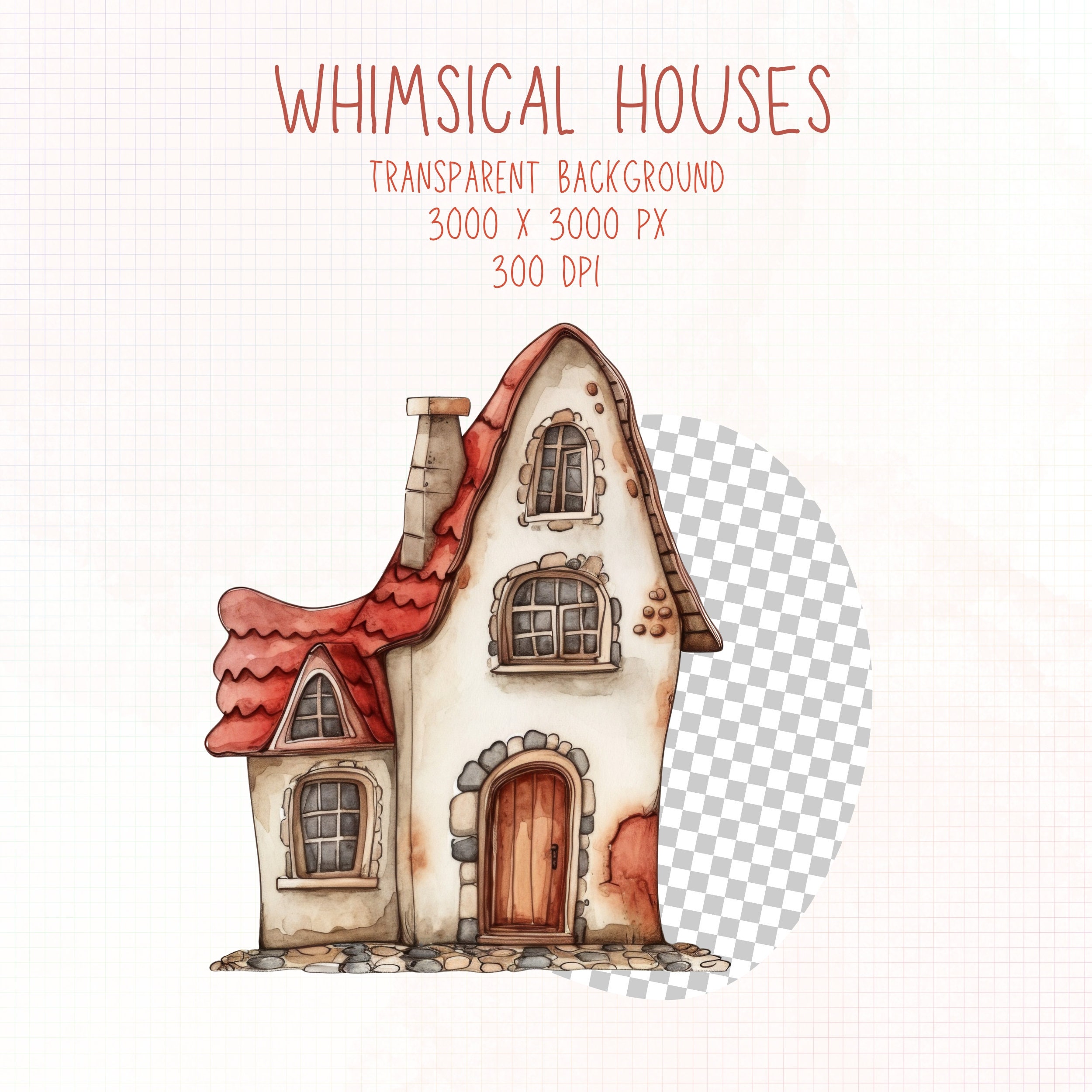 Whimsical Houses Clipart, Watercolor House PNG (digital Download) - Etsy