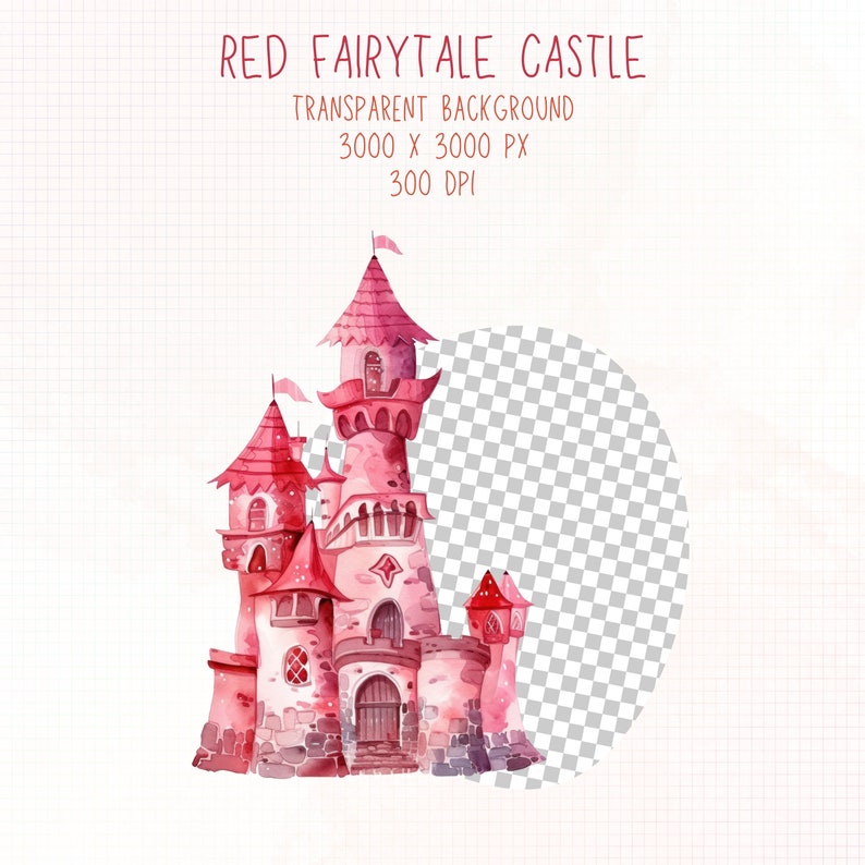 Red Castle Png, Watercolor Fairytale Castle Png, Castle Clipart ...