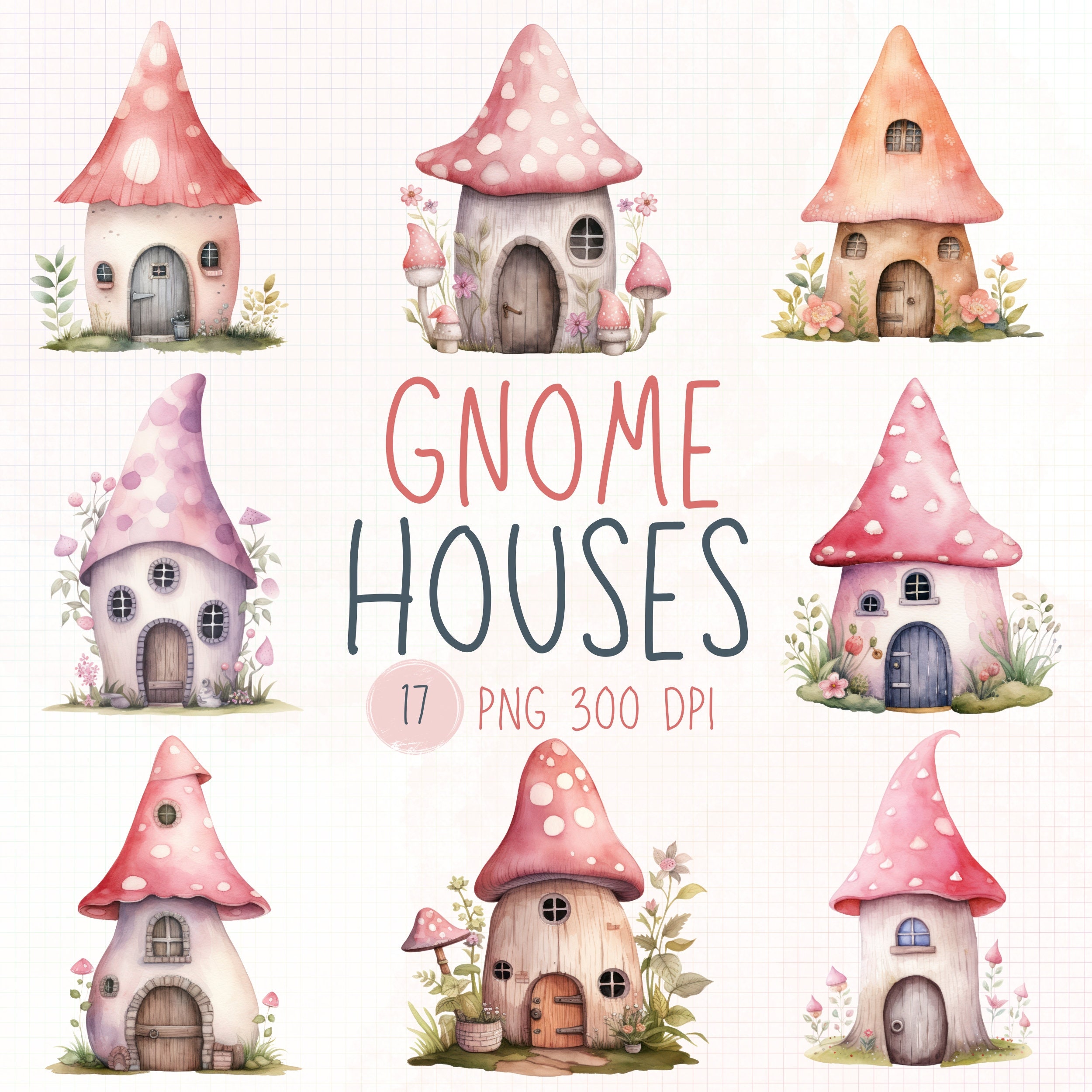 Watercolor Gnome House Png, Pink Fairy House Clipart, Fairy Garden ...