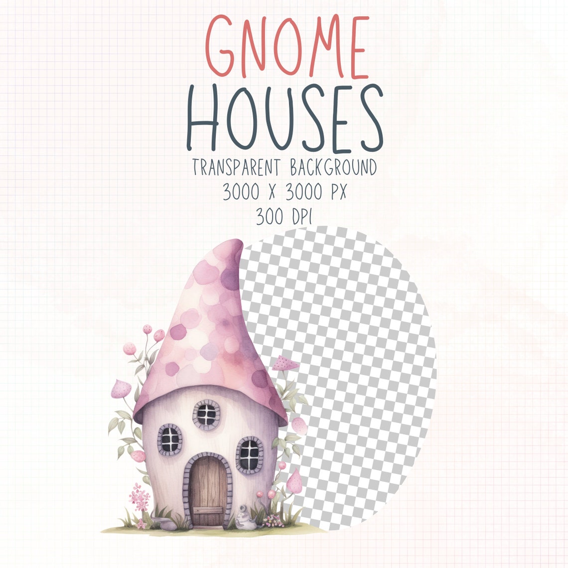 Watercolor Gnome House Png, Pink Fairy House Clipart, Fairy Garden ...