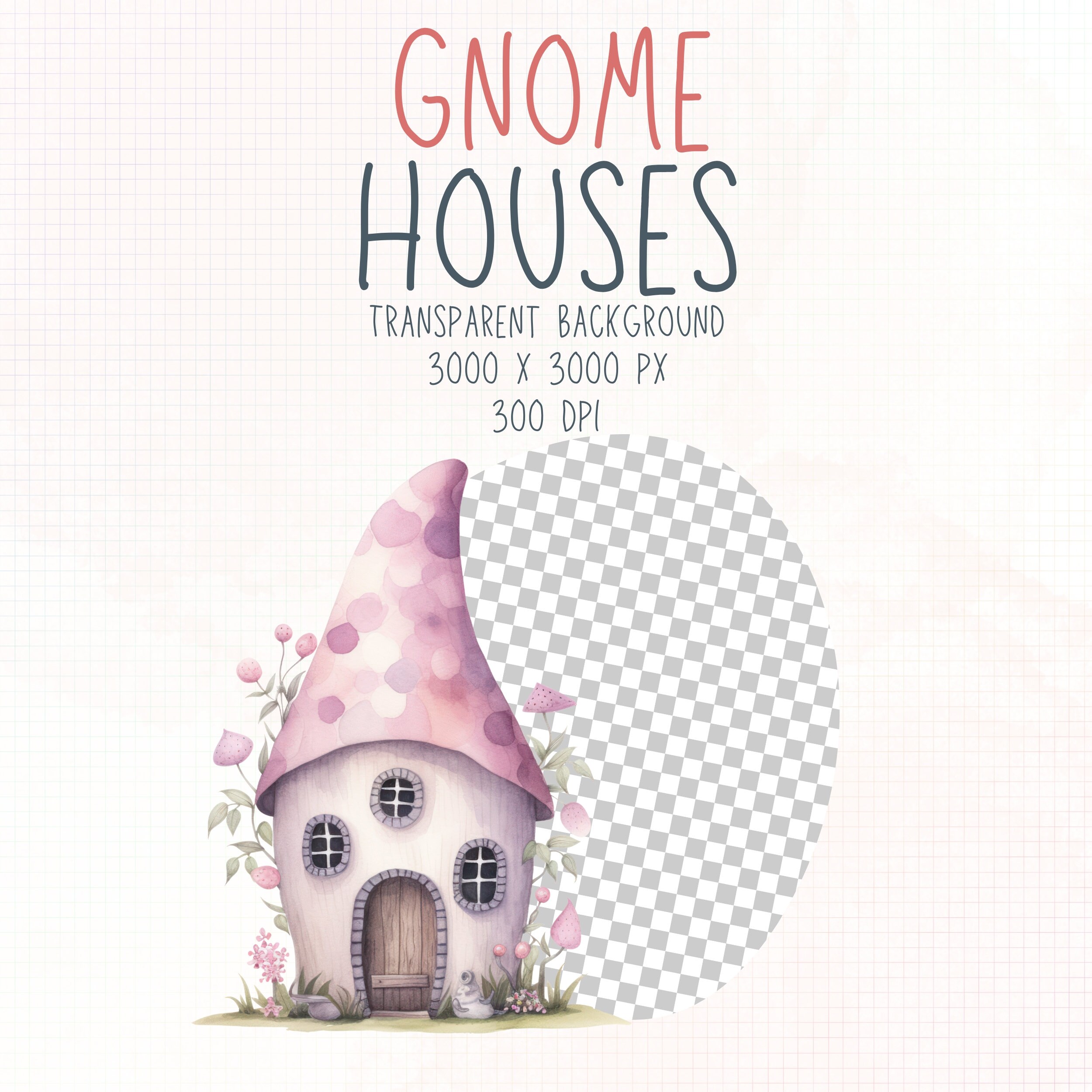 Watercolor Gnome House Png, Pink Fairy House Clipart, Fairy Garden ...