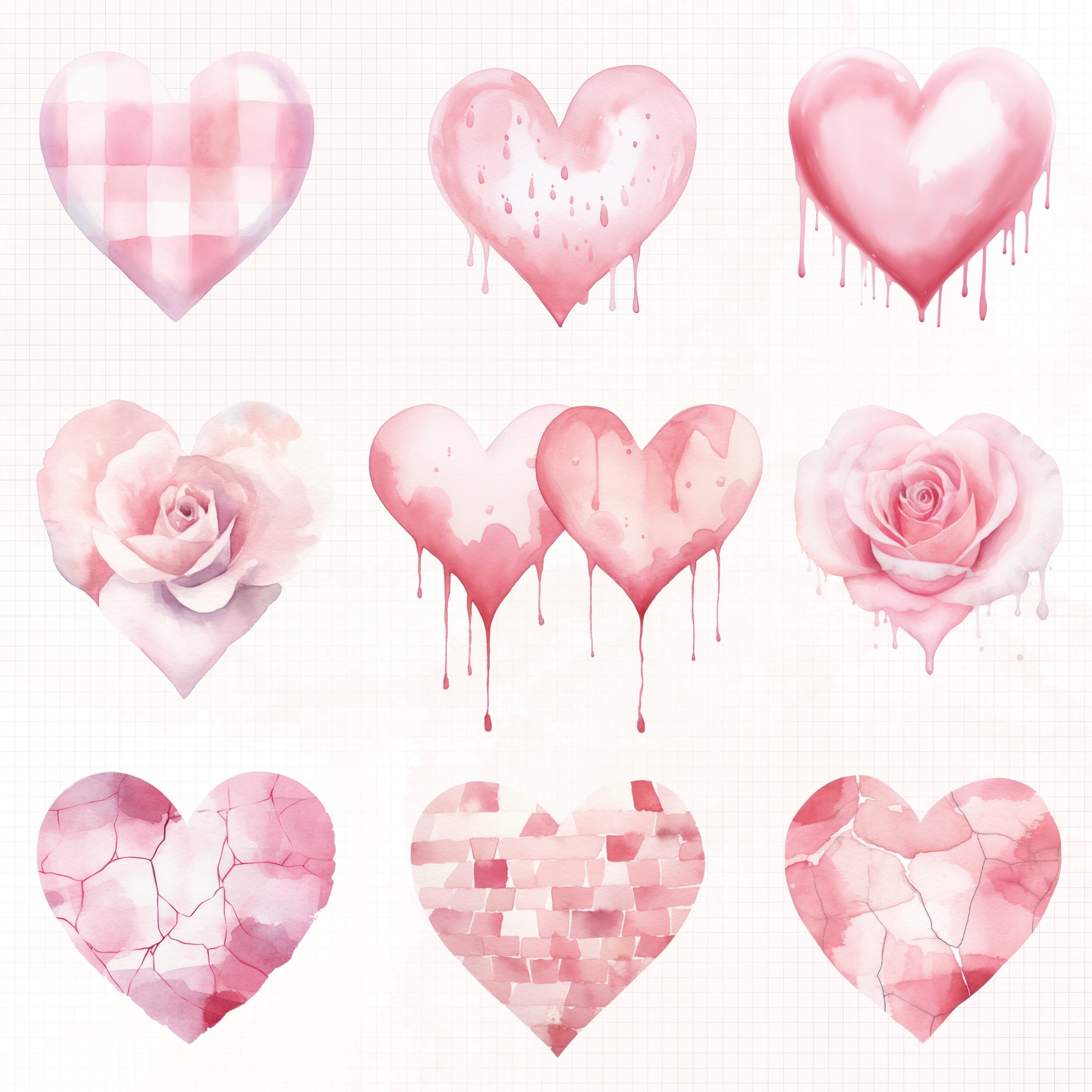 Watercolor Pink Valentine Heart Png, Valentine Day Hearts Clipart ...
