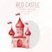 Watercolor Red Castle Clipart, Fairytale Nursery Art (PNG) - Etsy