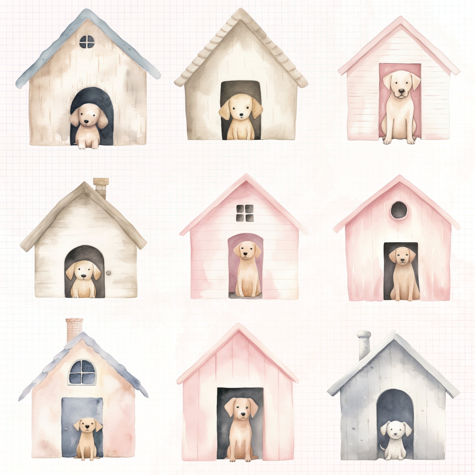 Watercolor Dog House Clipart, Puppy PNG (digital Download) - Etsy