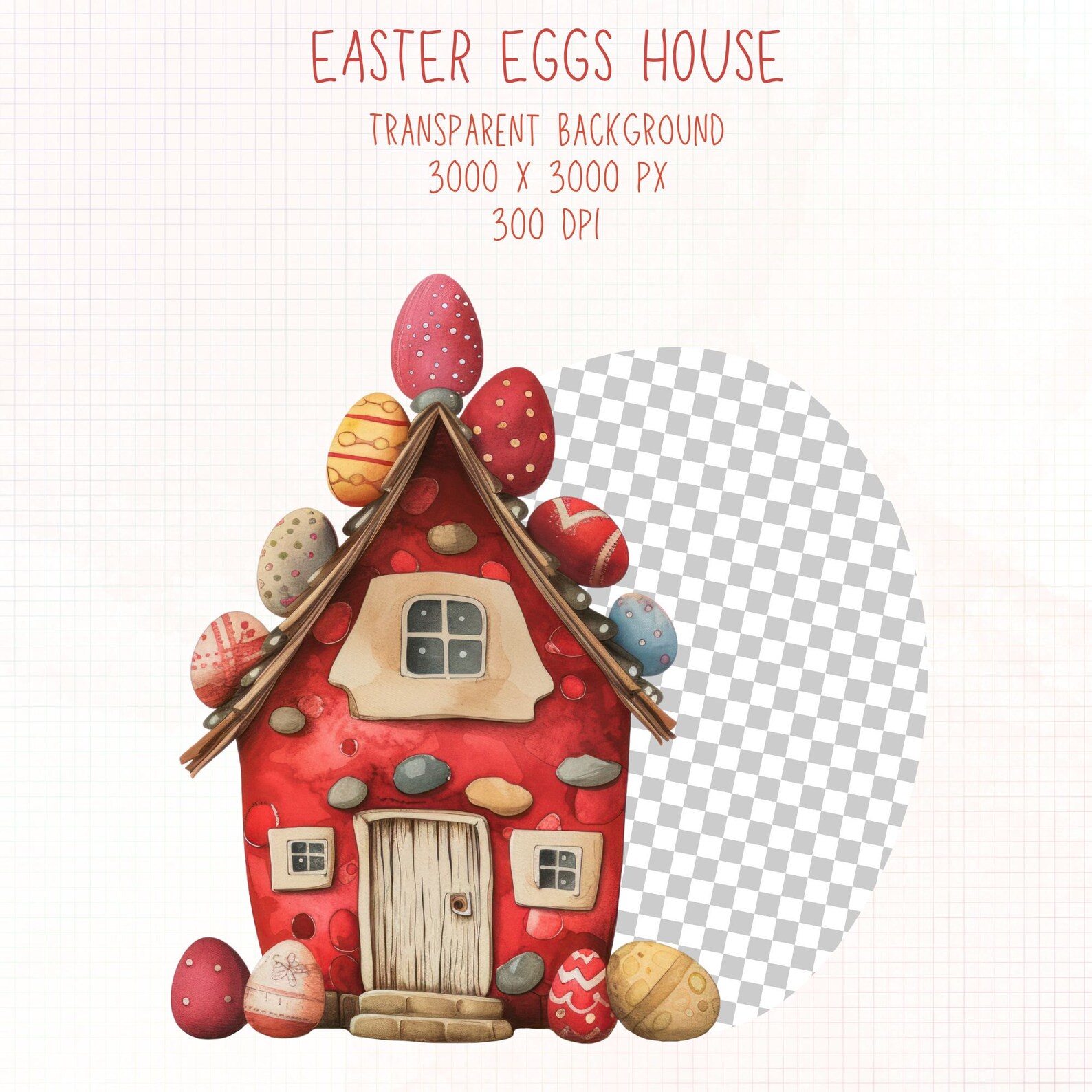 Watercolor Easter Cottage Clipart Bundle, Spring Houses PNG (digital ...