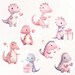 Dinosaur Valentine Png Cute Dinosaurs Clipart Watercolor - Etsy
