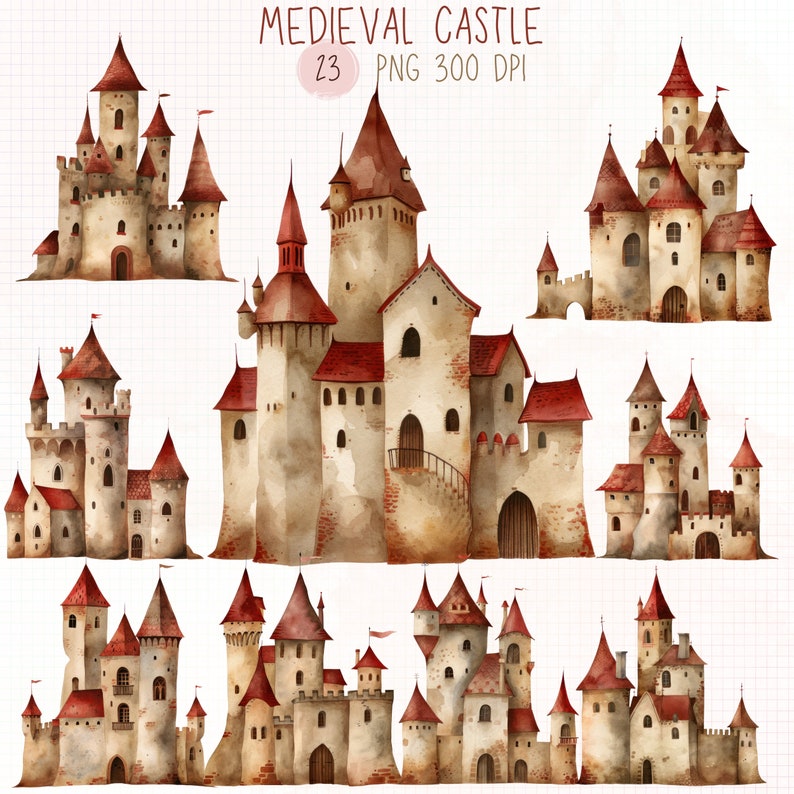 Medieval Castle Png, Watercolor Fairytale Castle Png, Castle Clipart ...