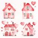 Watercolor Valentine House Clipart, Watercolor Valentine Cottage Png ...