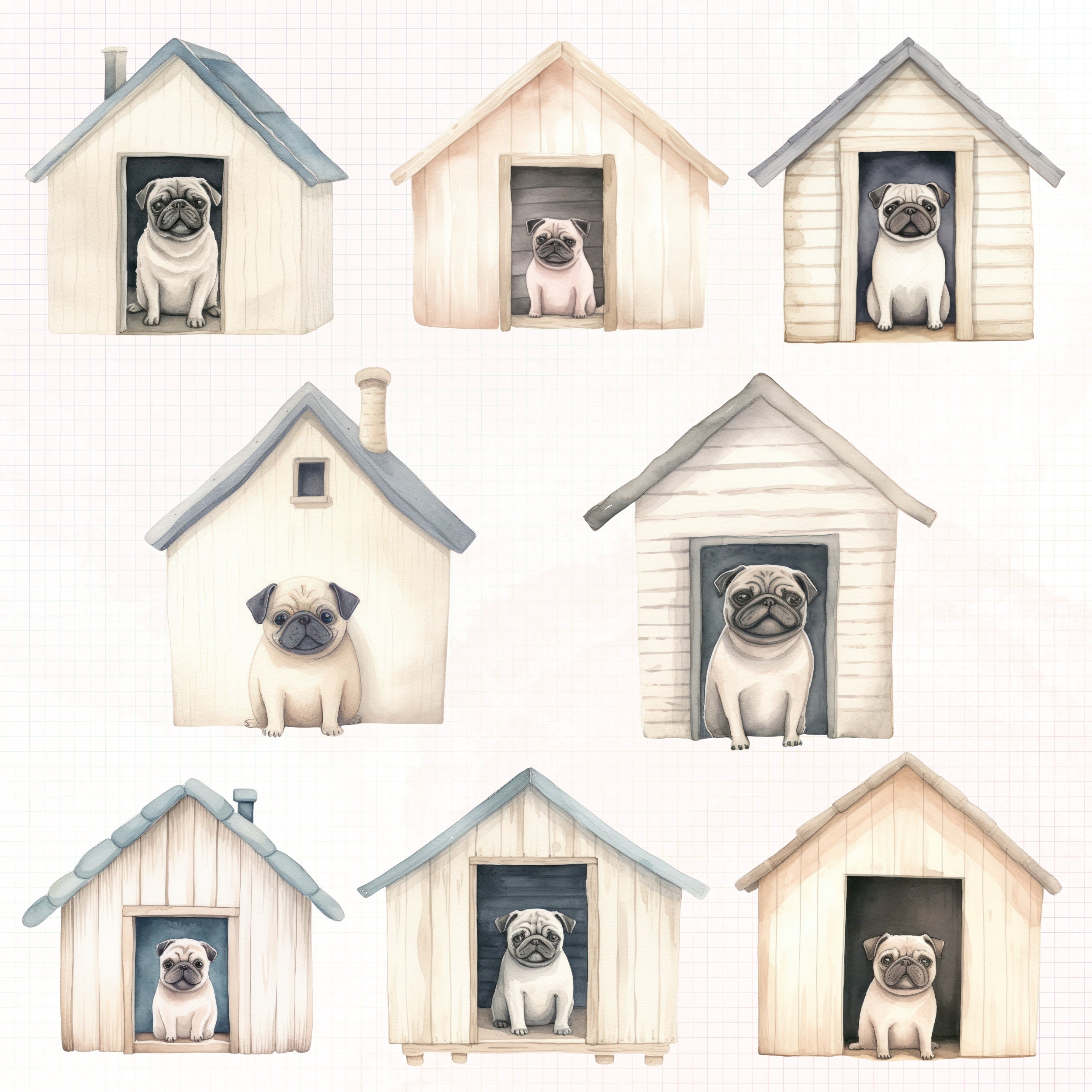 Watercolor Dog House Clipart, Puppy PNG (digital Download) - Etsy