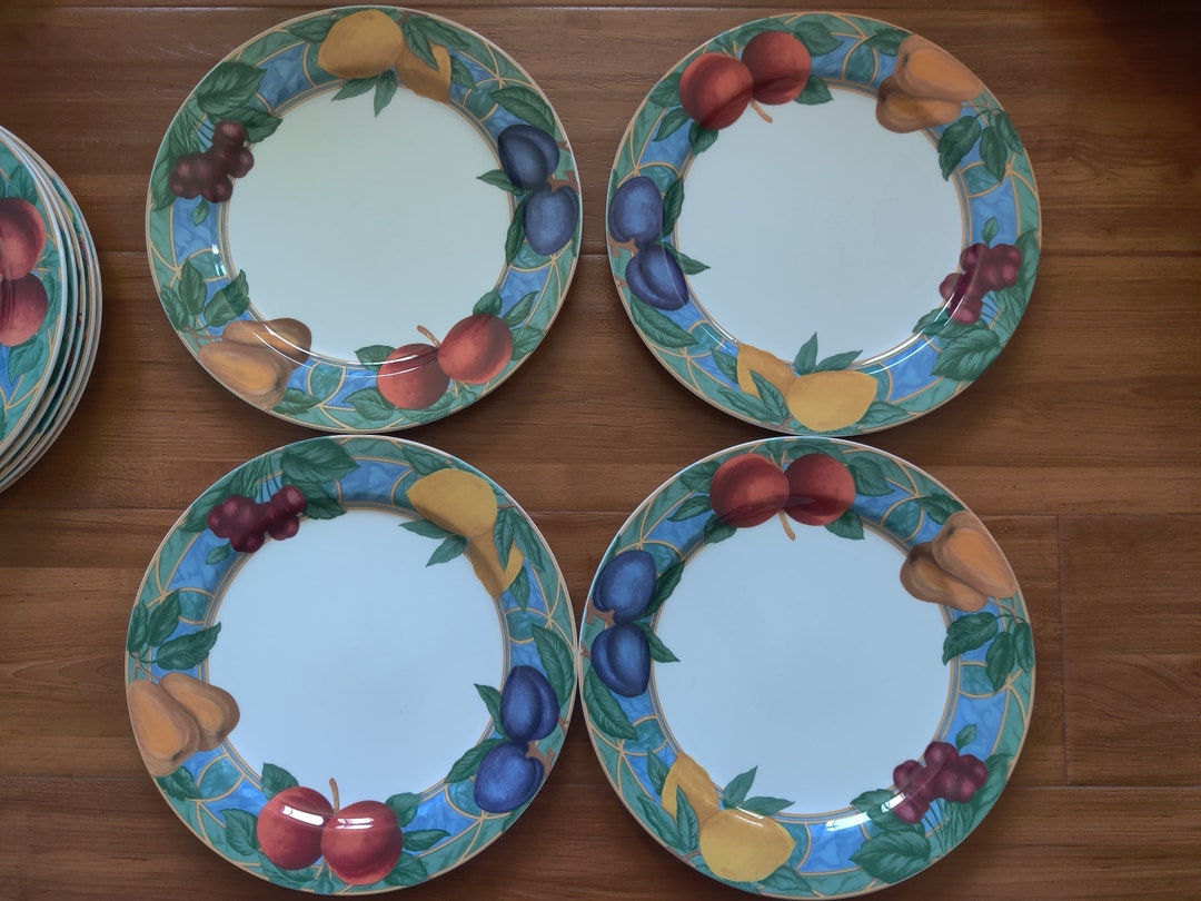 4x Victoria & Beale Forbidden Fruit Dinner Plates 10 3/4 Casual 9024 ...
