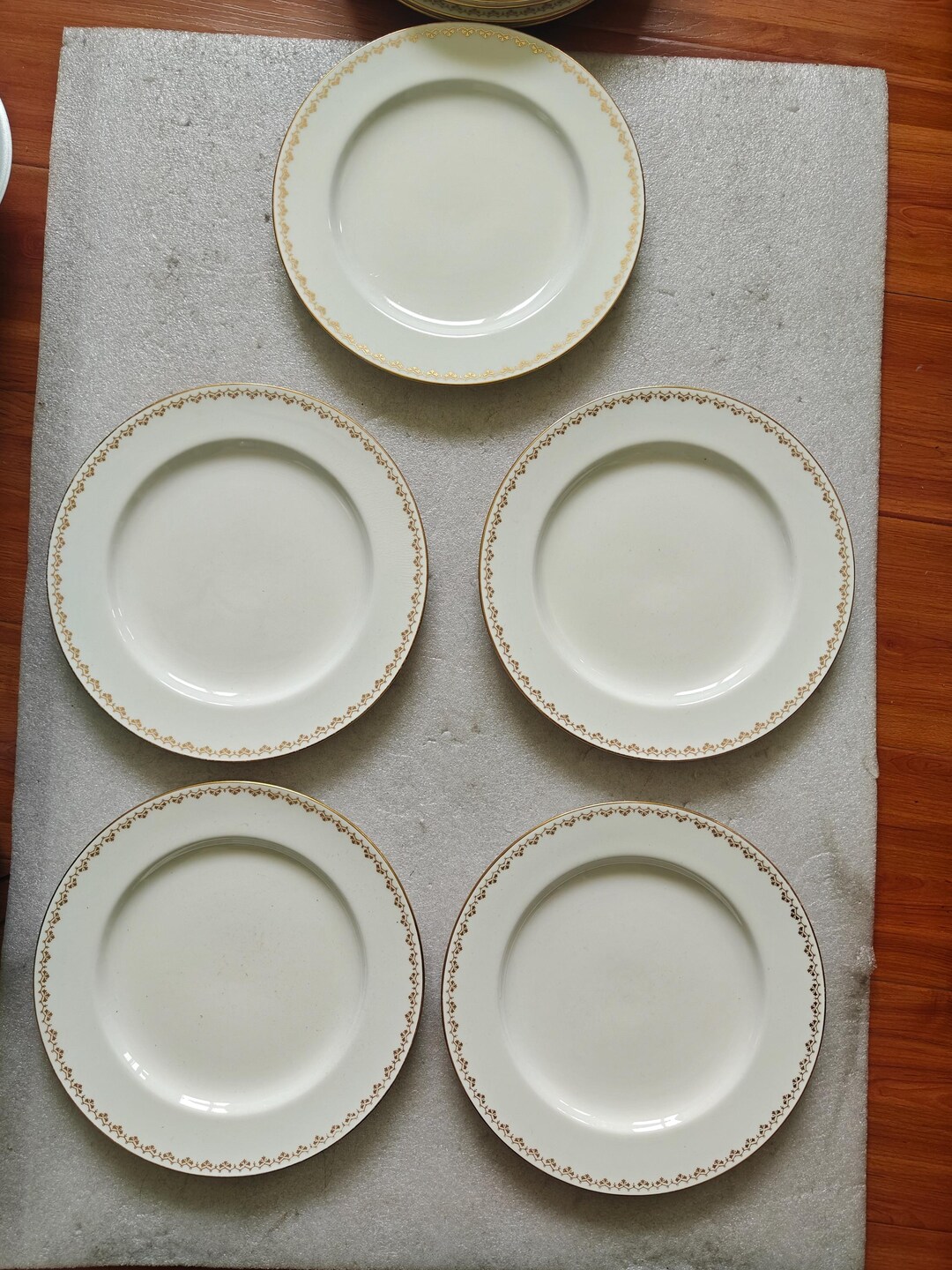 5x Mintons England Davis Collamore Gold Rim Dinner Plate Fifth Ave ...